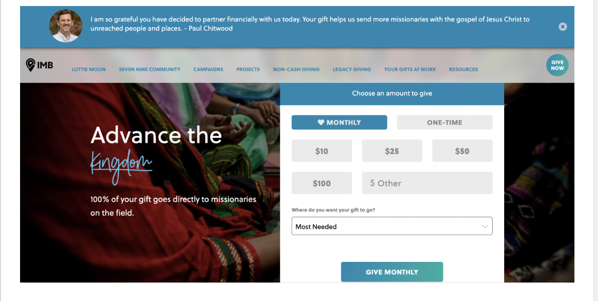 How adding a humanized sticky bar to a main donation page impacts donor ...