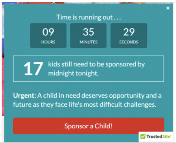 How adding a count down clock to the slide out for potential donors ...
