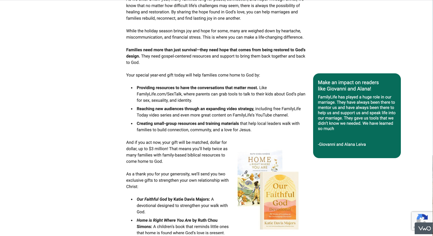 How adding a testimonial box with a social proof headline impacts donor ...